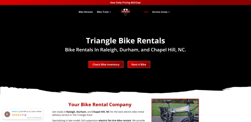 Triangle Bike Rentals | SavvyGents Portfolio